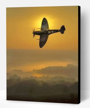 Spitfire Sunset NEW Paint By Numbers - Paint By Numbers PRO