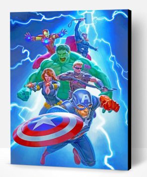 Avengers Superheroes NEW Paint By Numbers - Paint By Numbers PRO