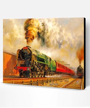 Old Steam Train Paint By Numbers - Paint By Numbers PRO