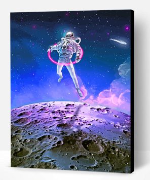 Astronaut Flying In Space Paint By Numbers - Paint By Numbers PRO