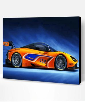 Orange Racing Car Paint By Numbers - Paint By Numbers PRO