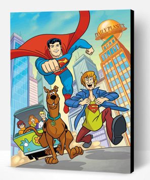 Scooby Doo And Superman Paint By Numbers - Paint By Numbers PRO