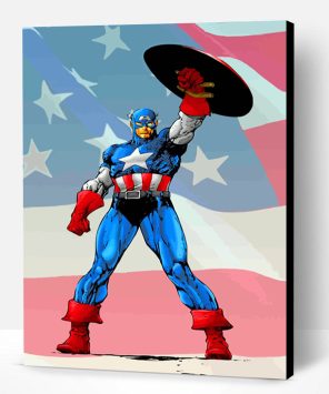 Captain America Marvel Paint By Numbers - Paint By Numbers PRO