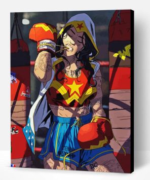 Strong Wonder Woman Boxing Art Paint By Numbers - Paint By Numbers PRO