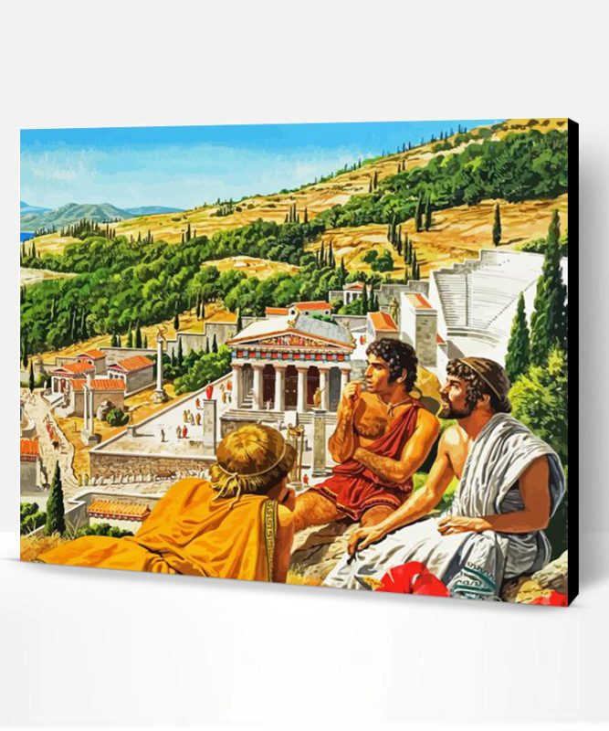 Greek Scene Art Paint By Numbers - Paint By Numbers PRO