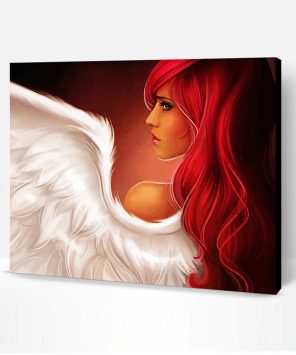 Red Hair Angel Paint By Numbers - Paint By Numbers PRO